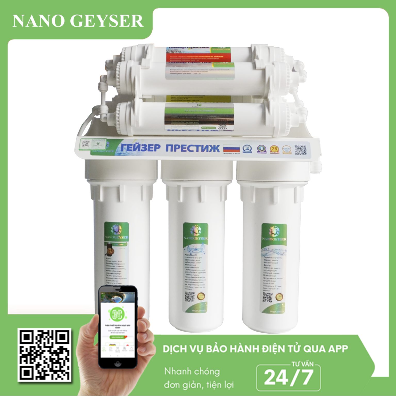 Máy lọc nước Nano Geyser Eco8 Plus – 8 cấp – Lọc Nước Thăng Long